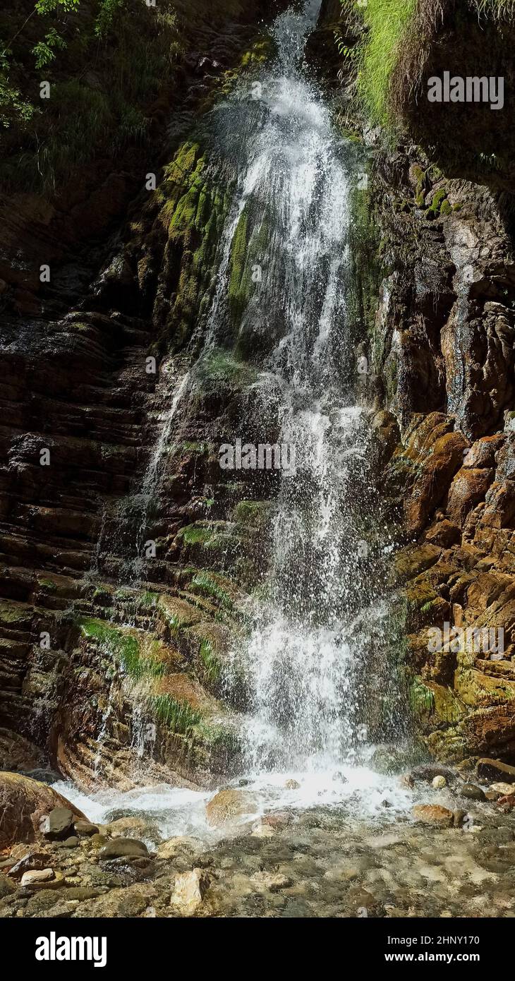 The Always raining canyon (Panta Vrehei) with waterfalls in Karpenissi ...