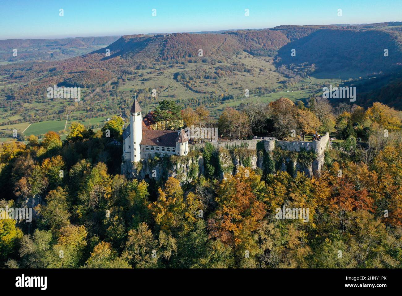 Luftaufnahme bei der Burg Teck Stock Photo - Alamy