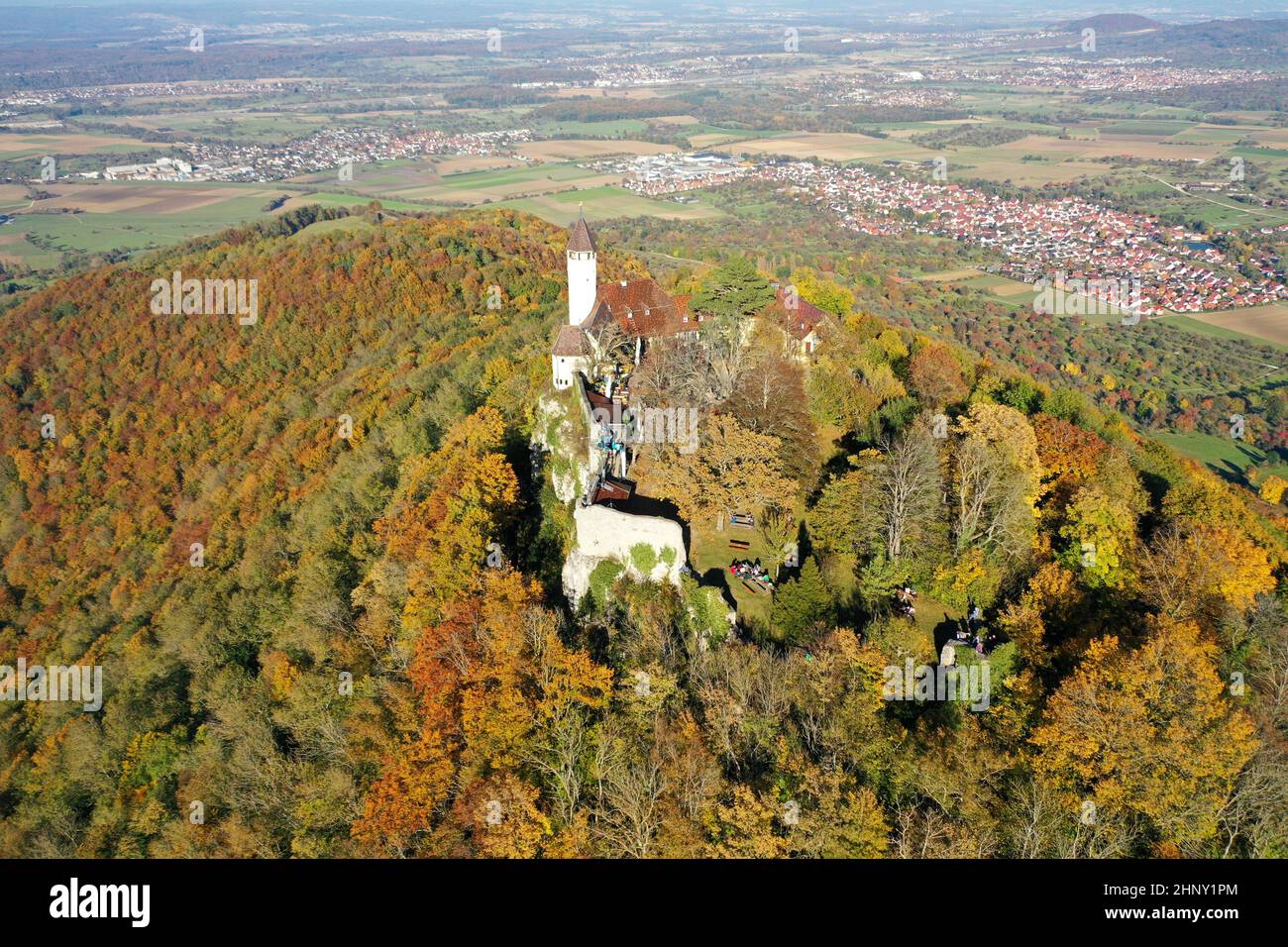 Luftaufnahme bei der Burg Teck Stock Photo - Alamy