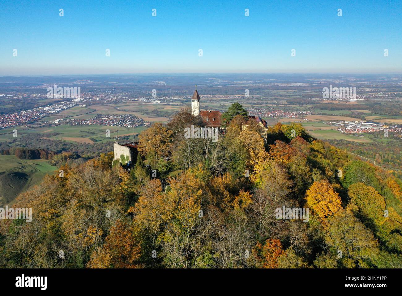 Luftaufnahme bei der Burg Teck Stock Photo - Alamy