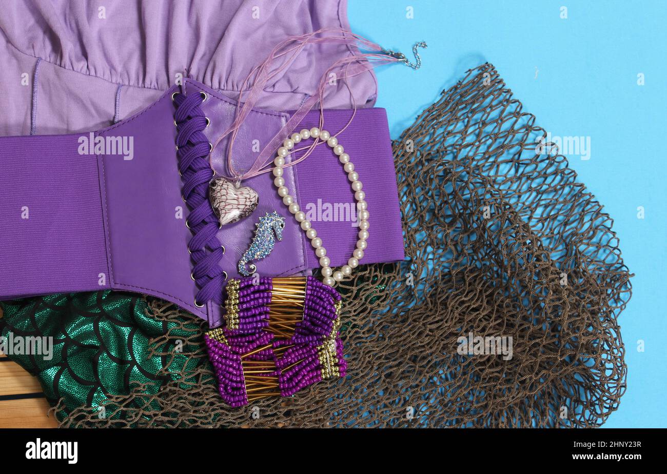 Mermaid Fashion With Jewelry and Fishing Net Stock Photo - Alamy