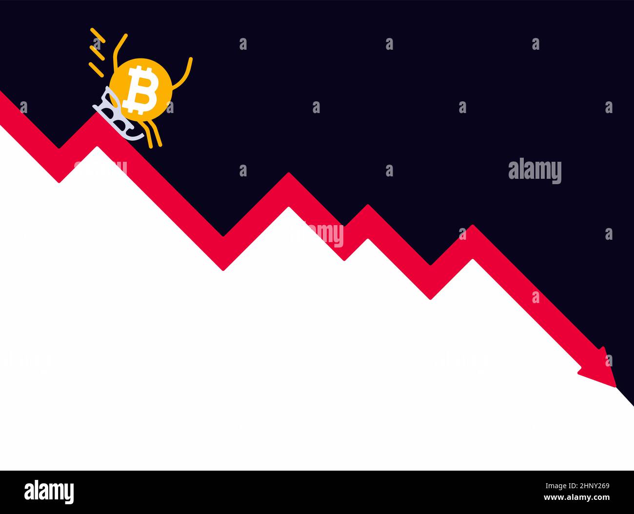 The falling of Bitcoin vector illustration Stock Vector Image & Art - Alamy