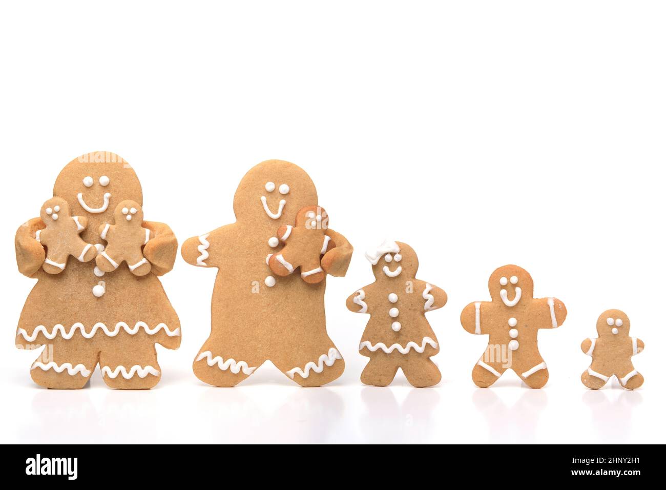 Isolated Gingerbread Family on White Background Stock Photo - Alamy