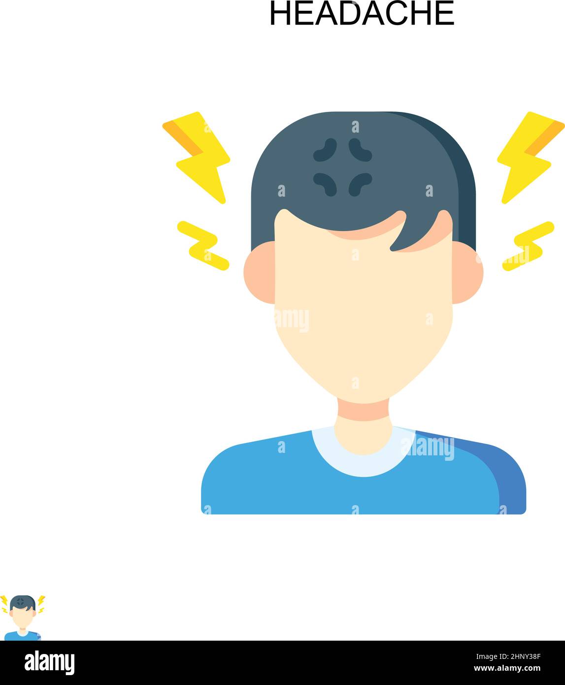 Headache Simple vector icon. Illustration symbol design template for ...