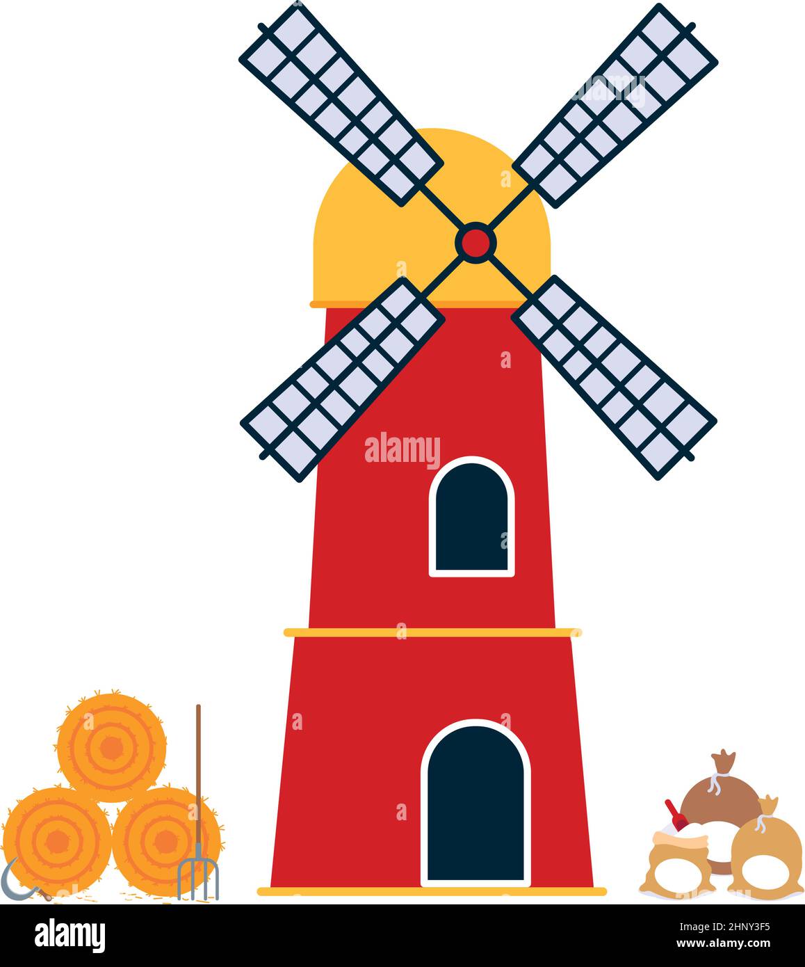 Dutch tower mill Stock Vector Images - Alamy