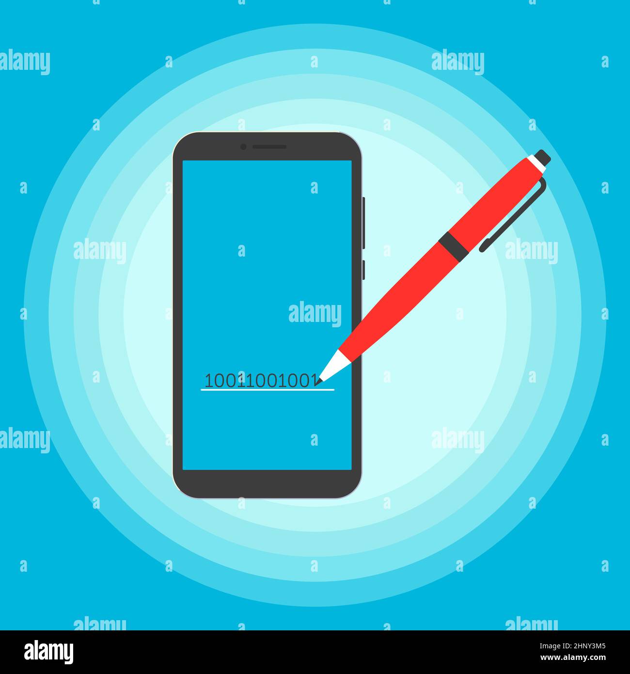 Electronic signature concept business Stock Vector Images - Alamy