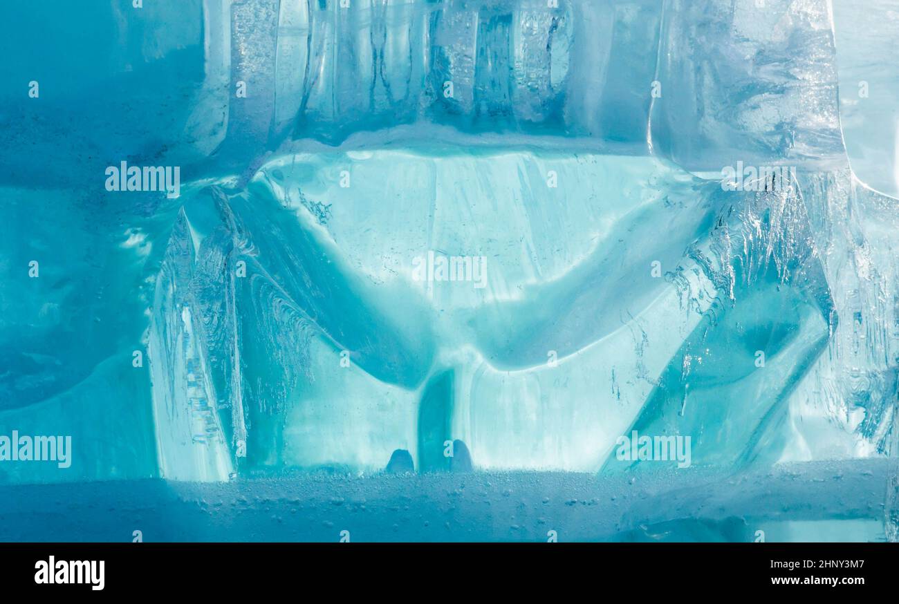 Ice block wall as texture or background. Cold frost transparent bricks ...