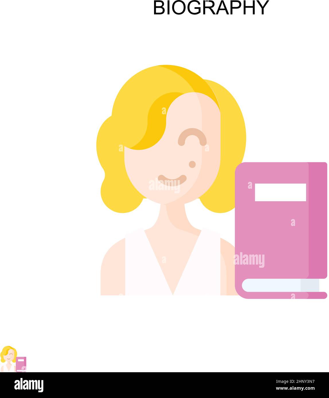 Biography Simple vector icon. Illustration symbol design template for ...