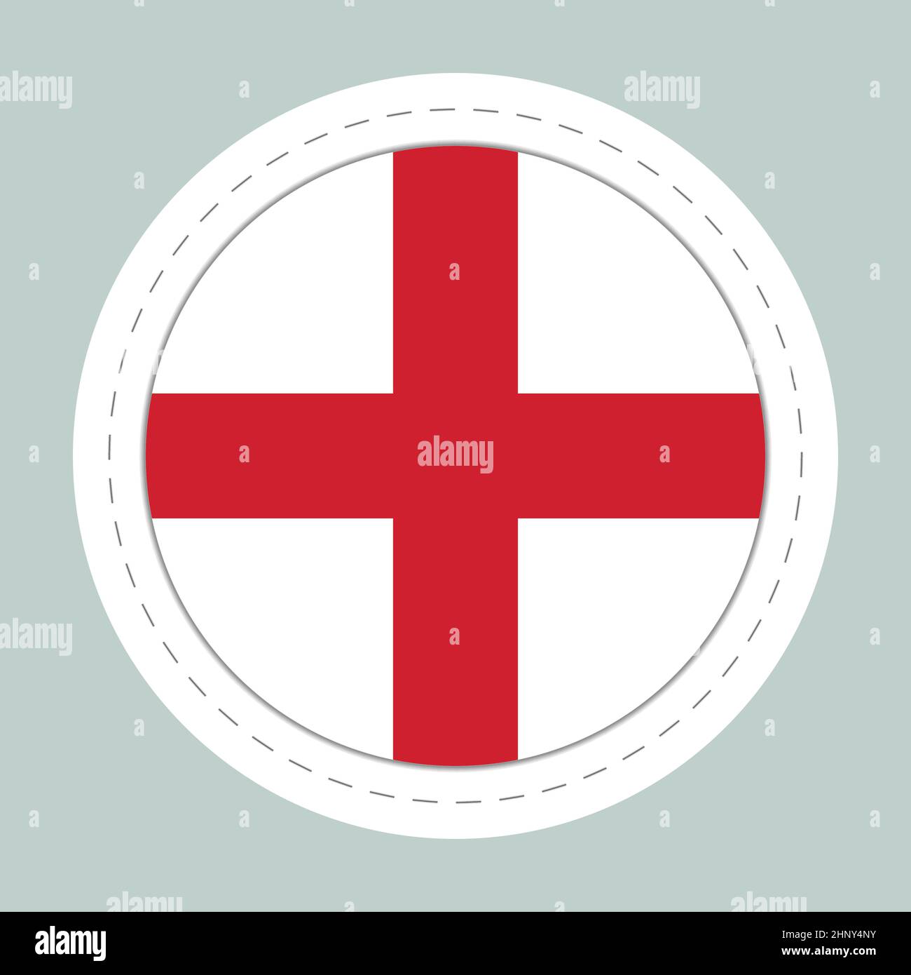 Sticker ball with flag of England. Round sphere, template icon. English ...