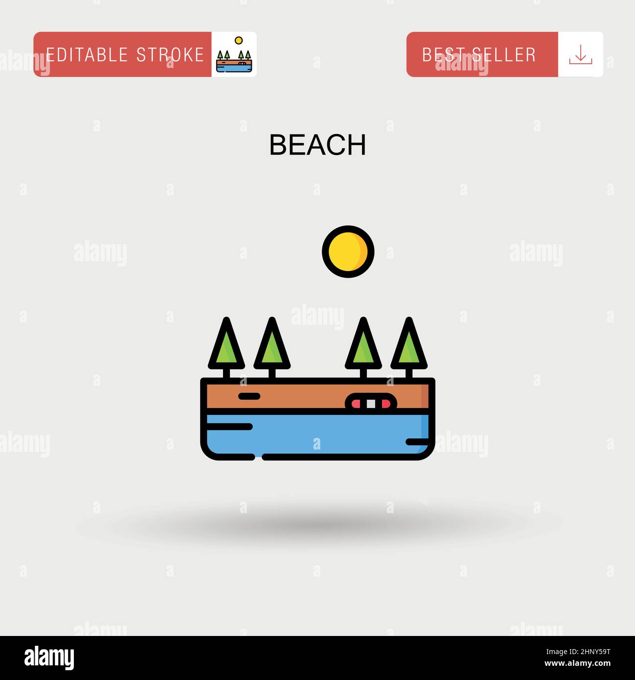 Beach Simple vector icon Stock Vector Image & Art - Alamy