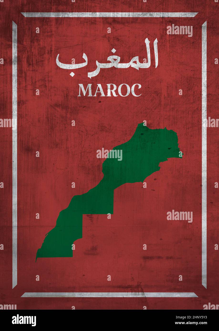 minimalist map and the name of Morocco design with grunge wood strong ...
