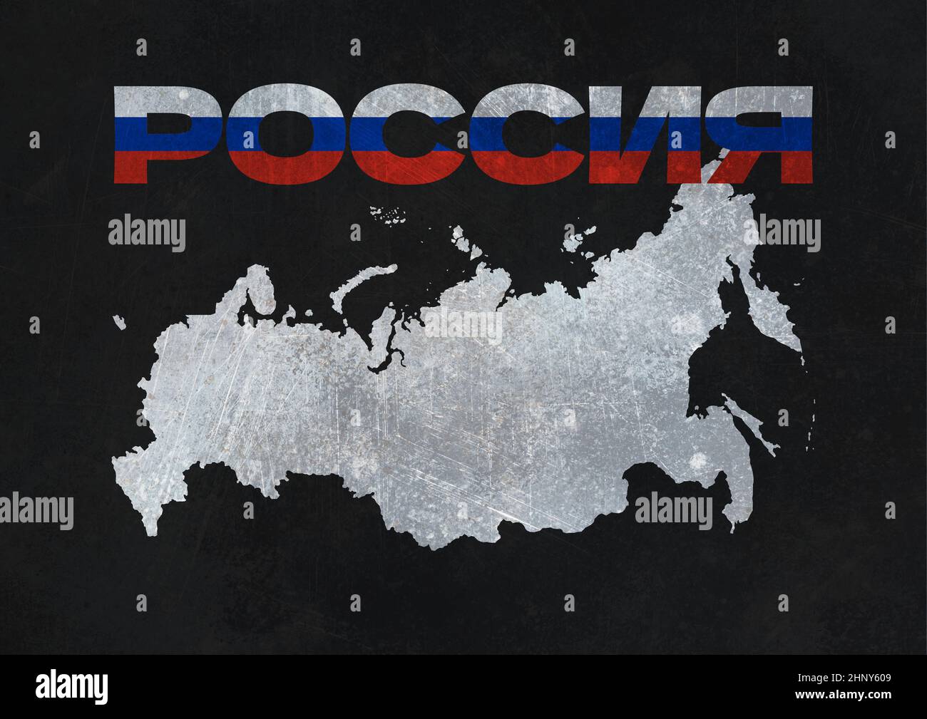 russian Illustration with map country shape and flag with symbolic ...
