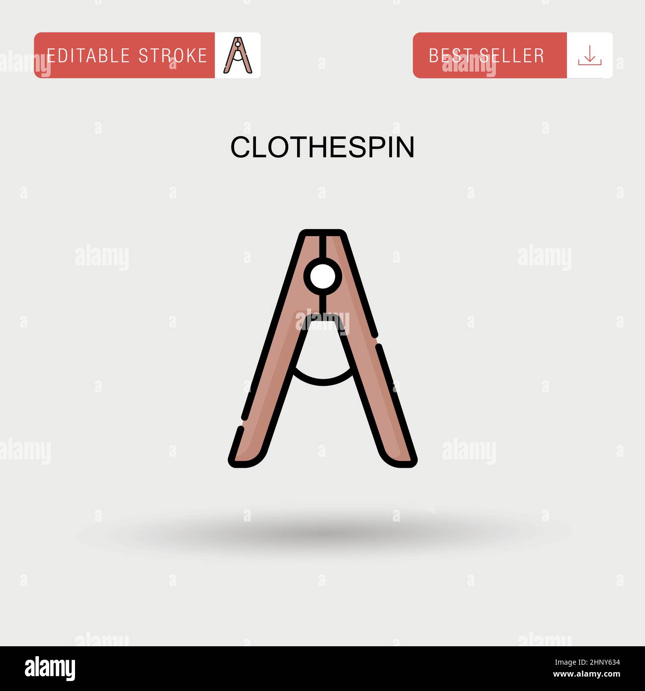 Laundry clothes pin icon Stock Vector Images - Alamy