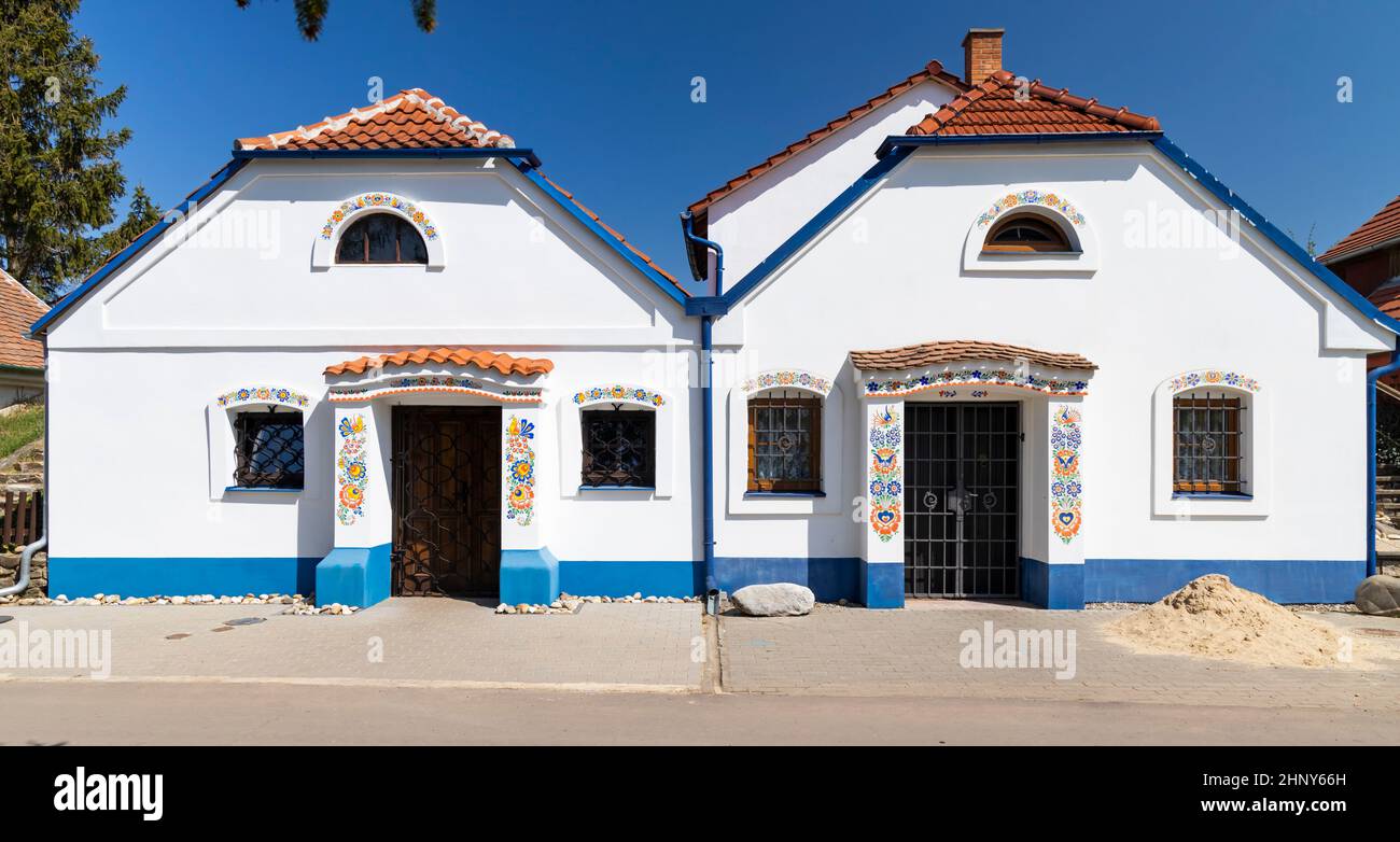 Group of typical outdoor wine cellars in Sudomerice, Southern Moravia ...