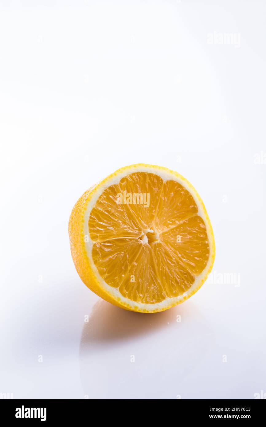 Halfs of lemon with little shadow isolated on white background with ...