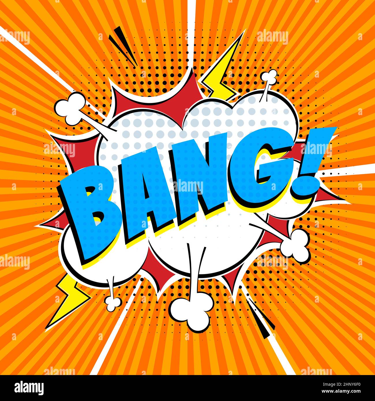 Comic lettering speech bubble for emotion with text BANG comic style ...