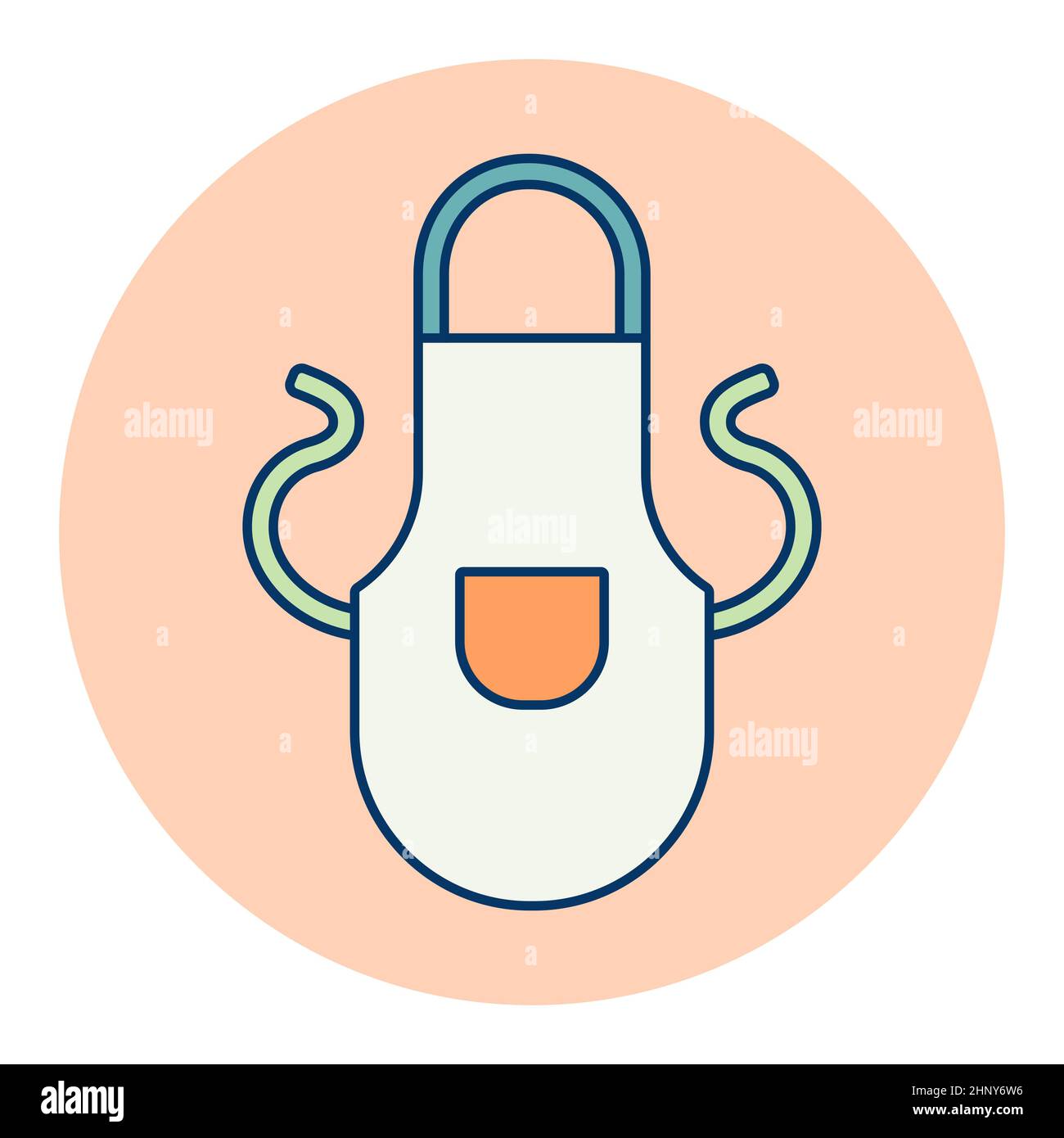 Kitchen apron protective garment vector color icon. Graph symbol for ...