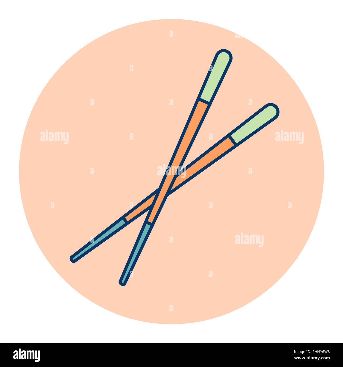 Chinese chopsticks, chop sticks vector color icon. Kitchen appliance ...