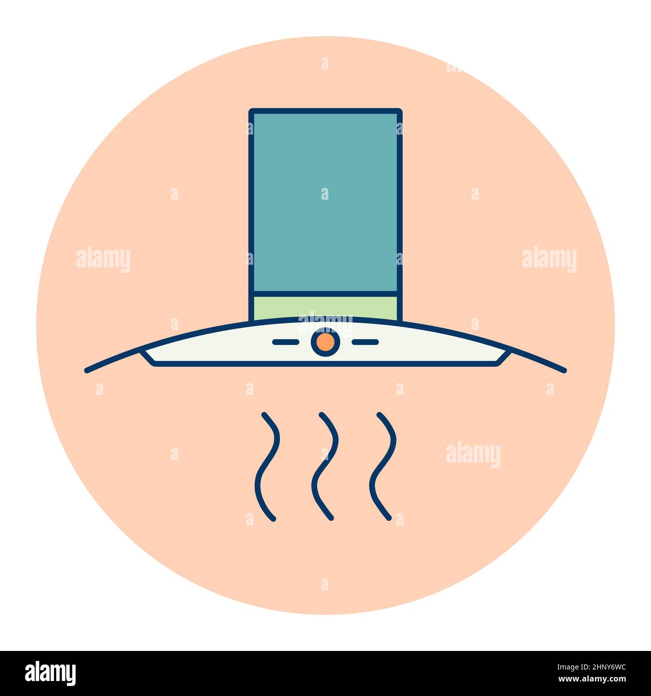 Kitchen hood vector color icon. Electric kitchen appliance. Graph ...