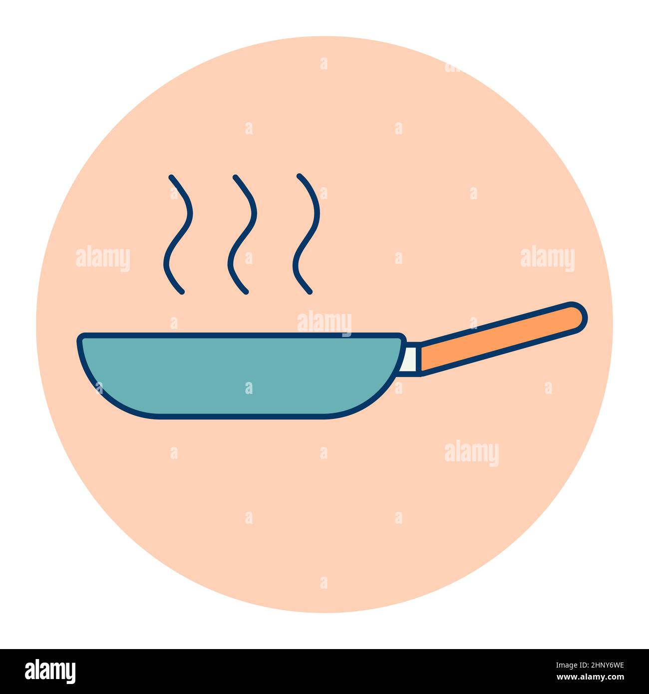 Frying pan vector color icon. Kitchen appliance. Graph symbol for ...