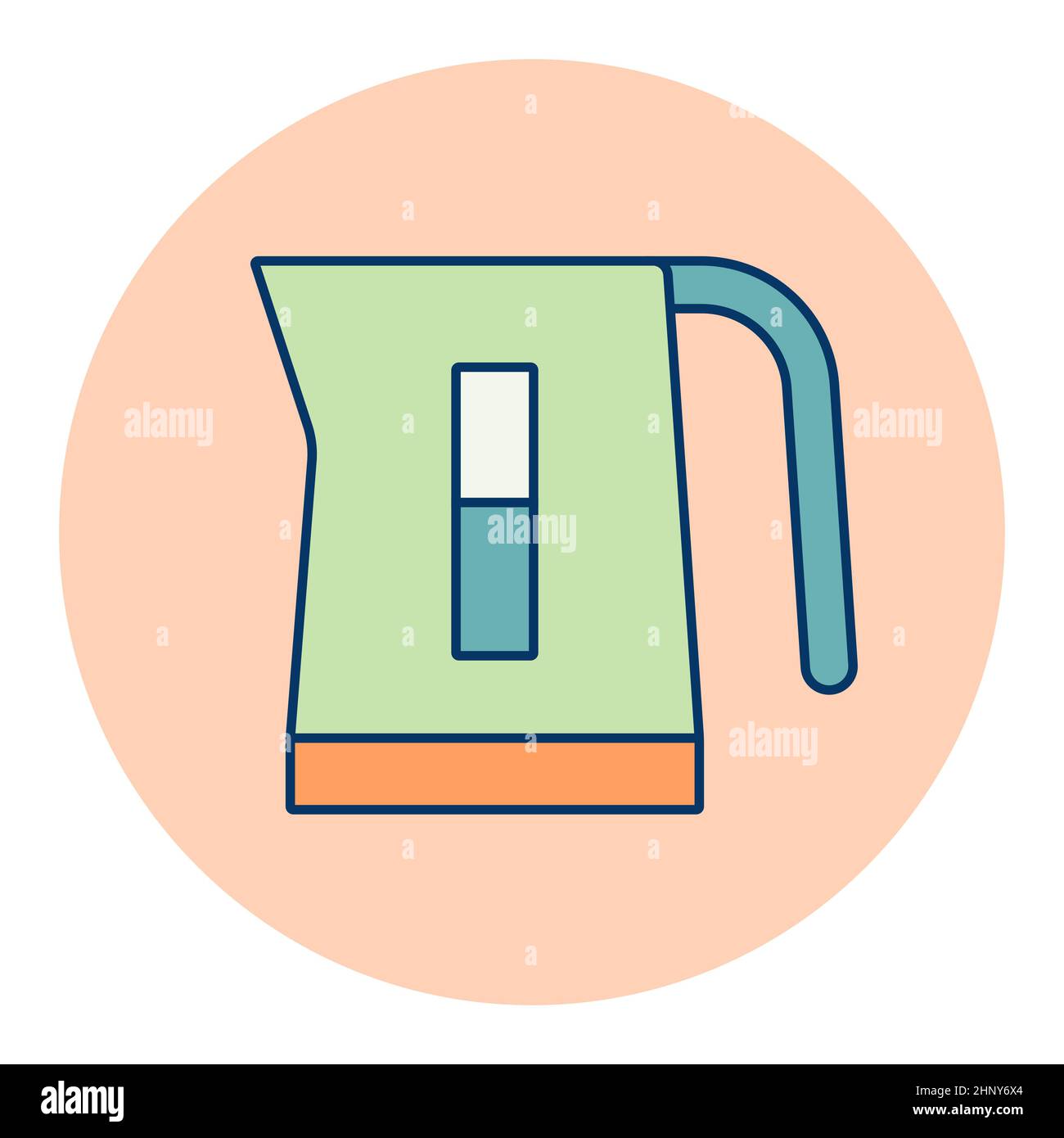 Electric kettle vector color icon. Kitchen appliance. Graph symbol for ...