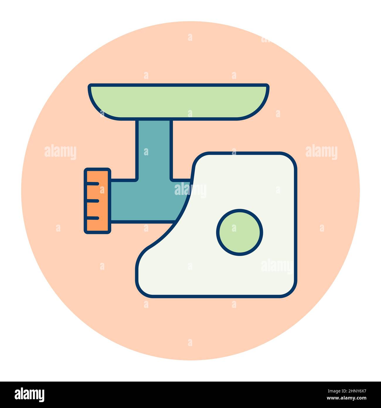 Electric meat grinder vector color icon. Electric kitchen appliance ...