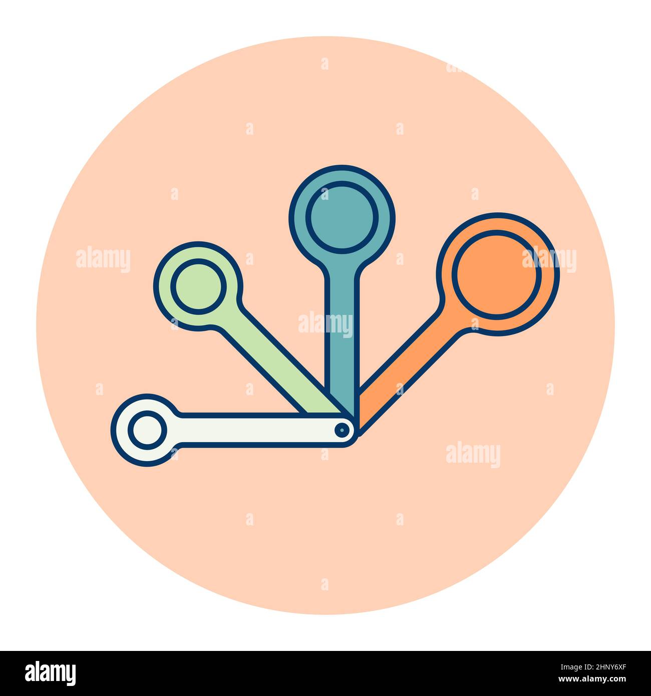 Measuring spoons vector color icon. Kitchen appliance. Graph symbol for ...