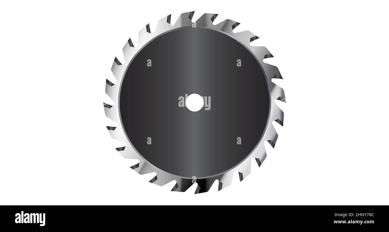 A steel buzz saw 24 tooth blade isolated over a white background Stock ...