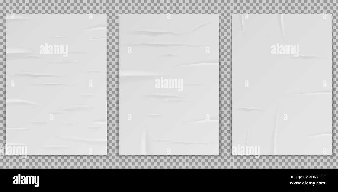 White Sheet of old crumpled paper, crumpled paper texture, vector Stock ...