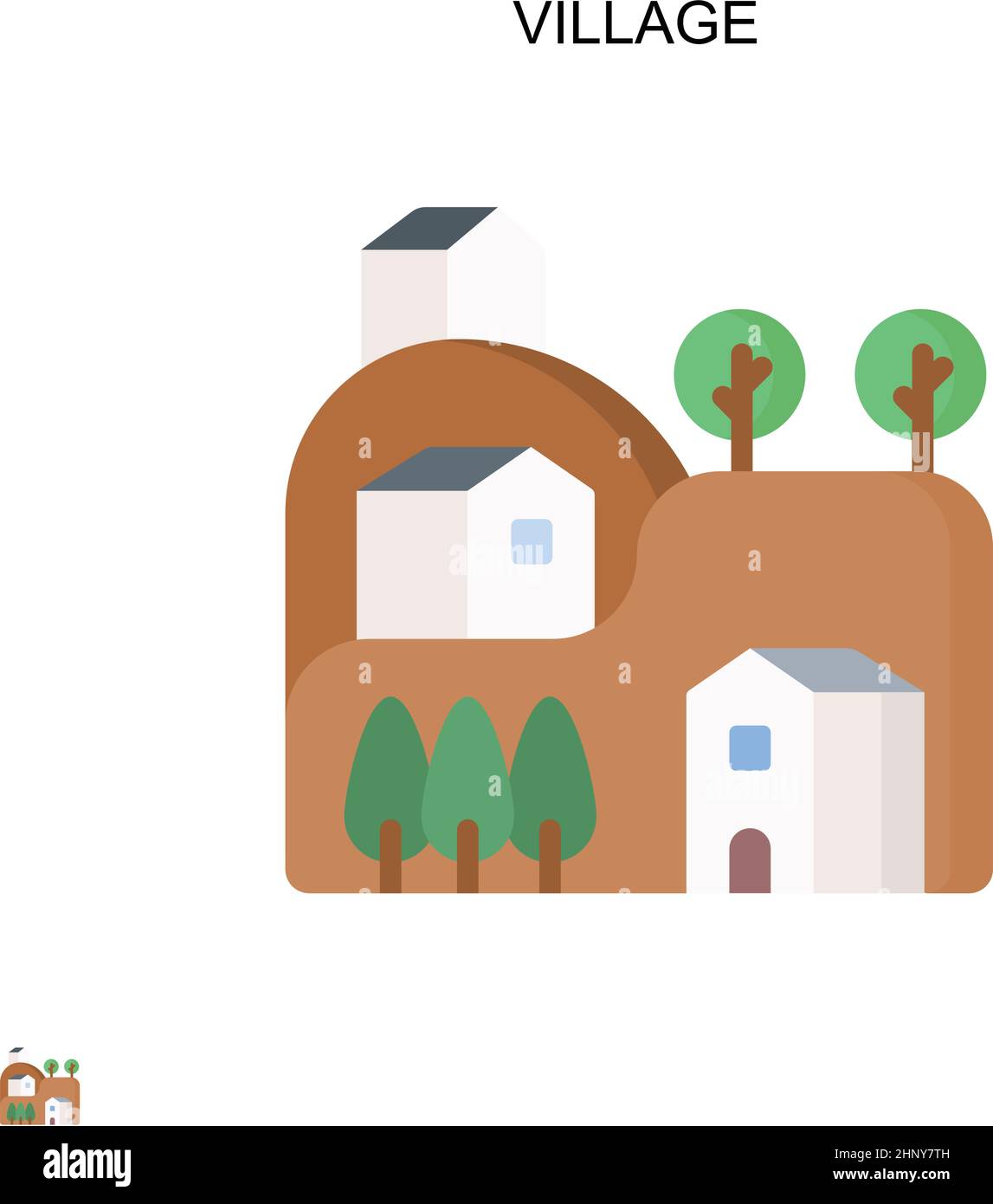 Village Simple vector icon. Illustration symbol design template for web ...