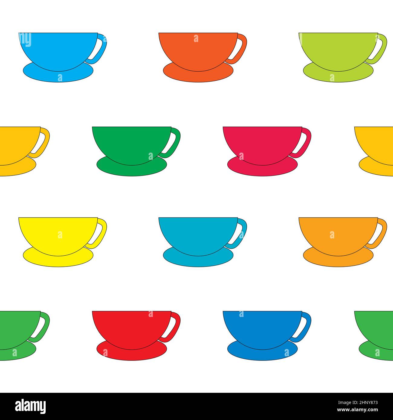 Colorful seamless background with cups Stock Photo - Alamy