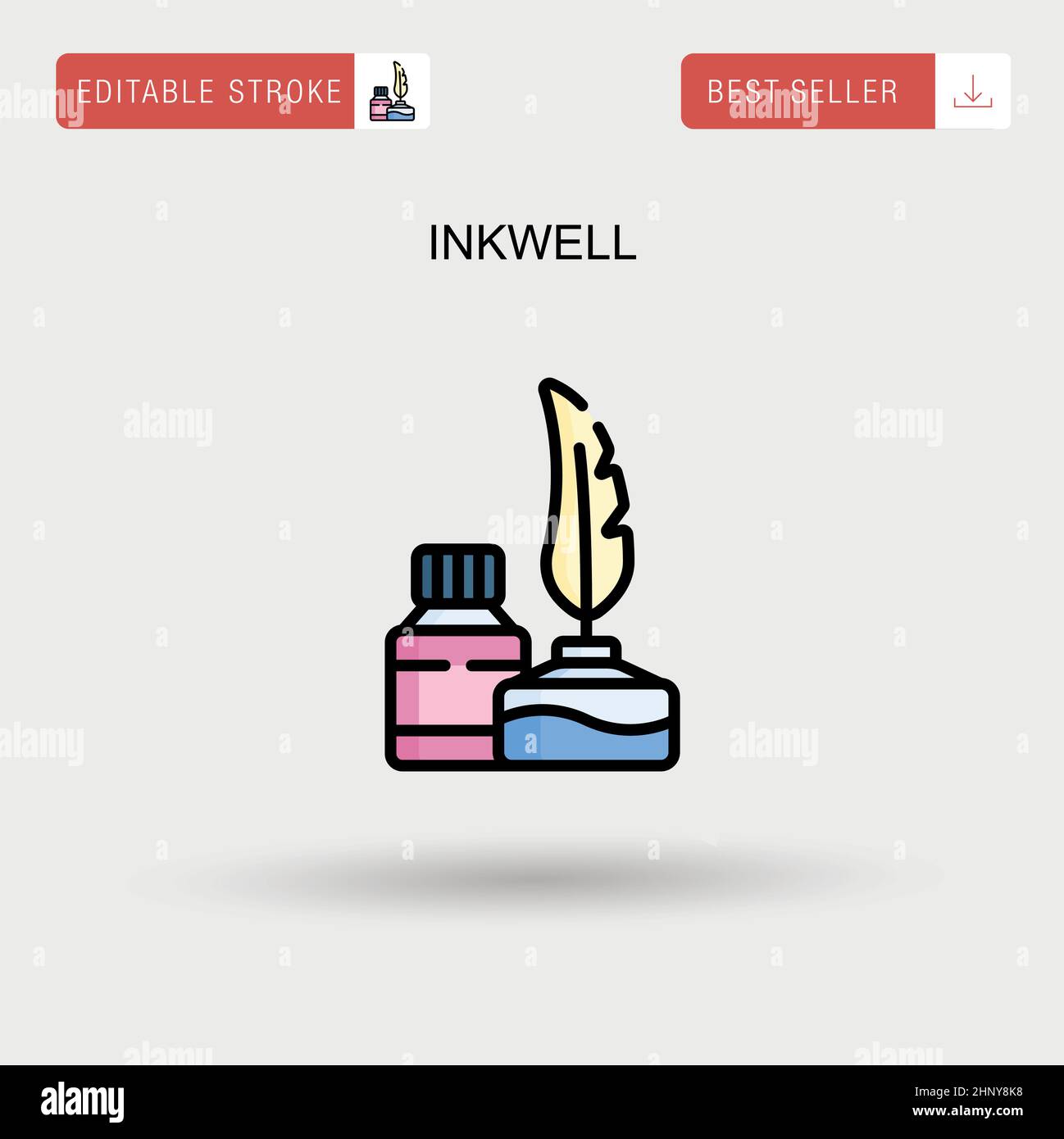 Inkwell Simple Vector Icon Stock Vector Image And Art Alamy