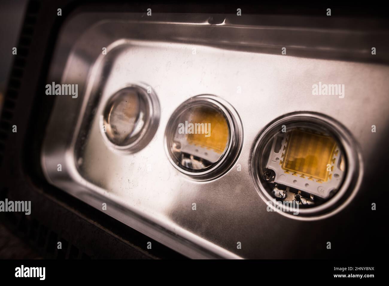 Close up image of some large LED (Light Emitting Diode) lights Stock ...