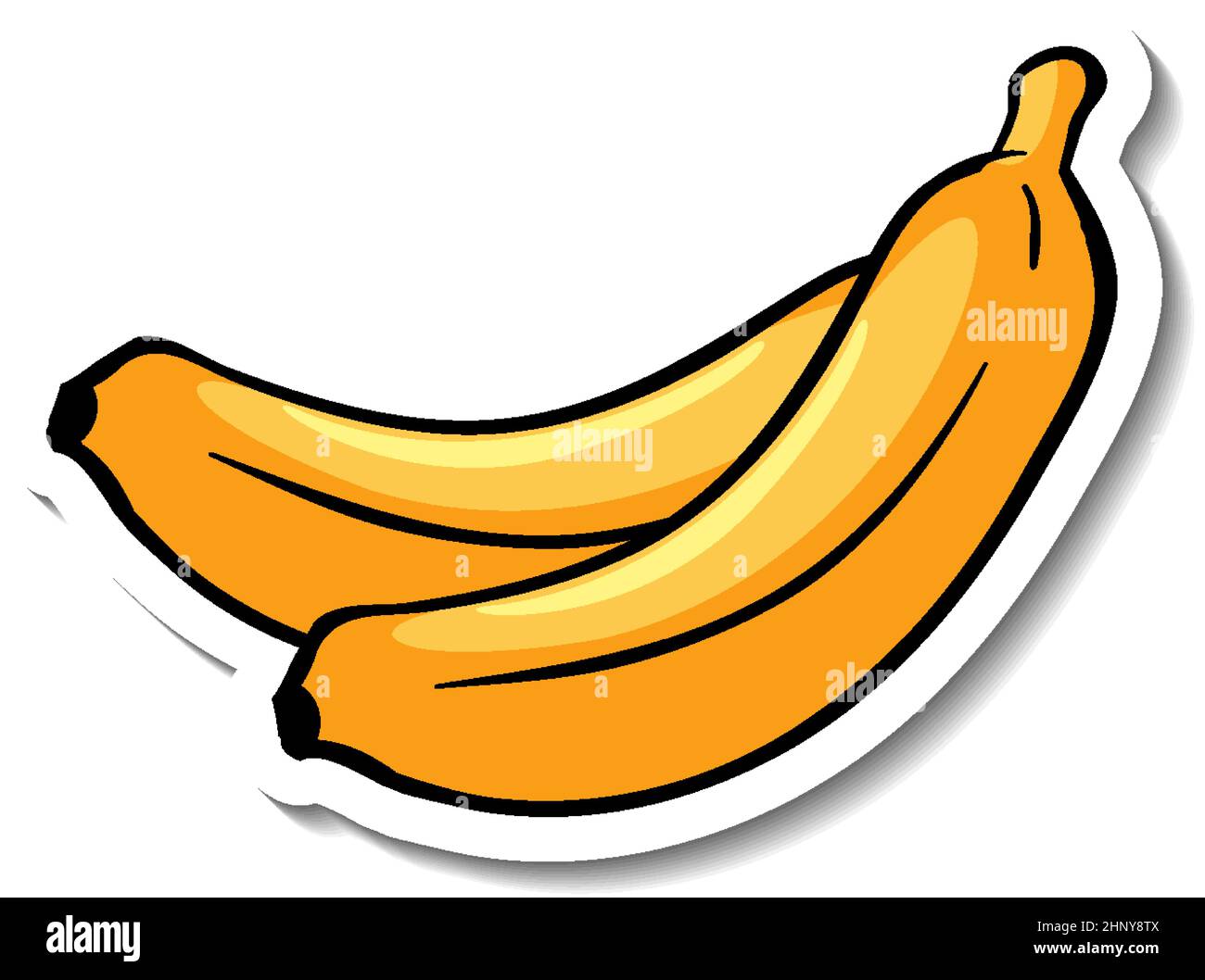 Bananas cartoon sticker on white background illustration Stock Vector ...