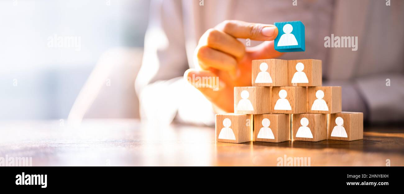 African American Leader Stacking Blocks. HR Leadership Concept Stock ...