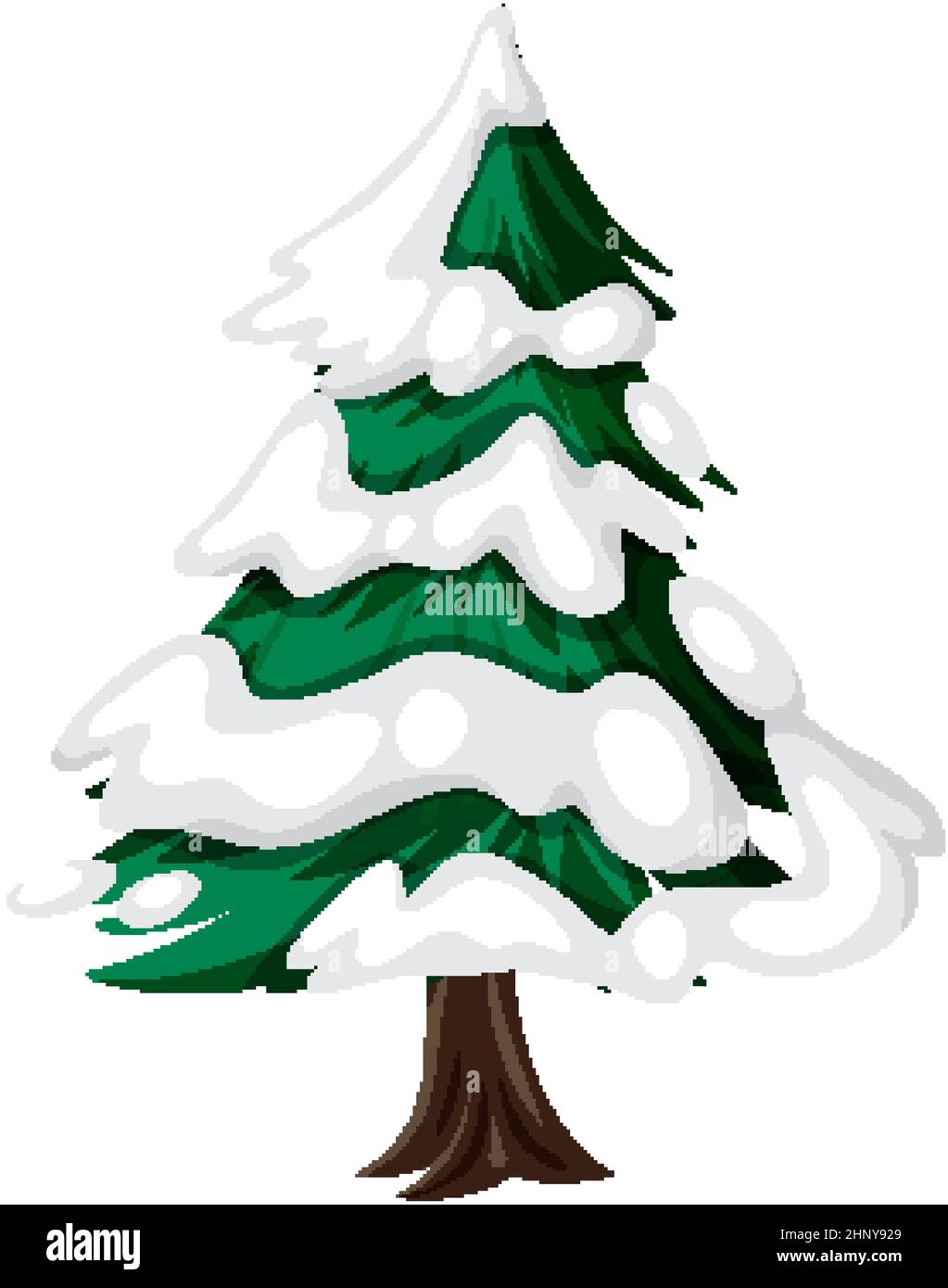 Snow covered pine tree isolated illustration Stock Vector Image & Art ...