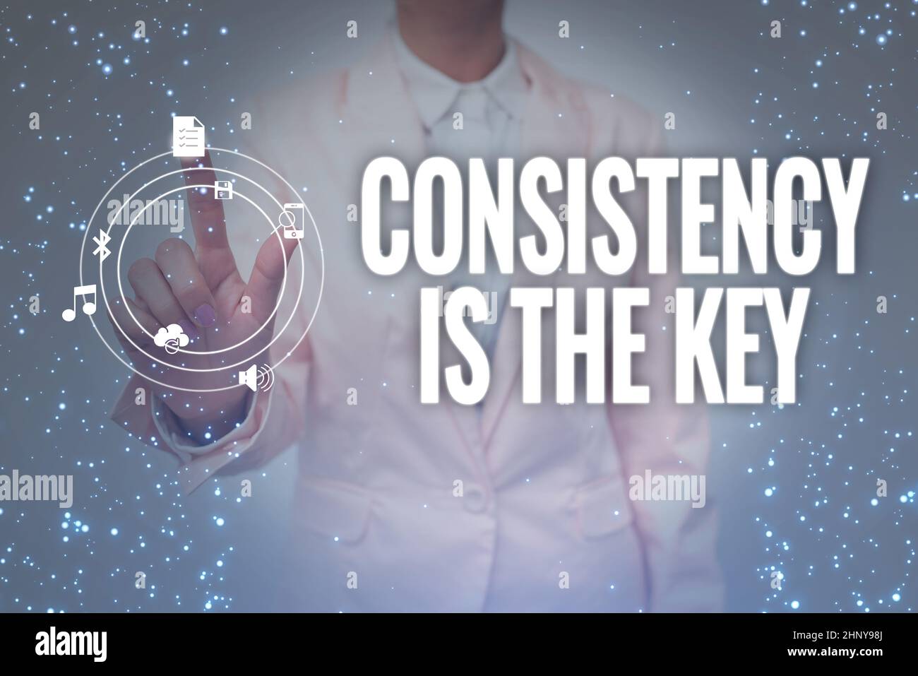Hand writing sign Consistency Is The Key, Concept meaning by Breaking ...