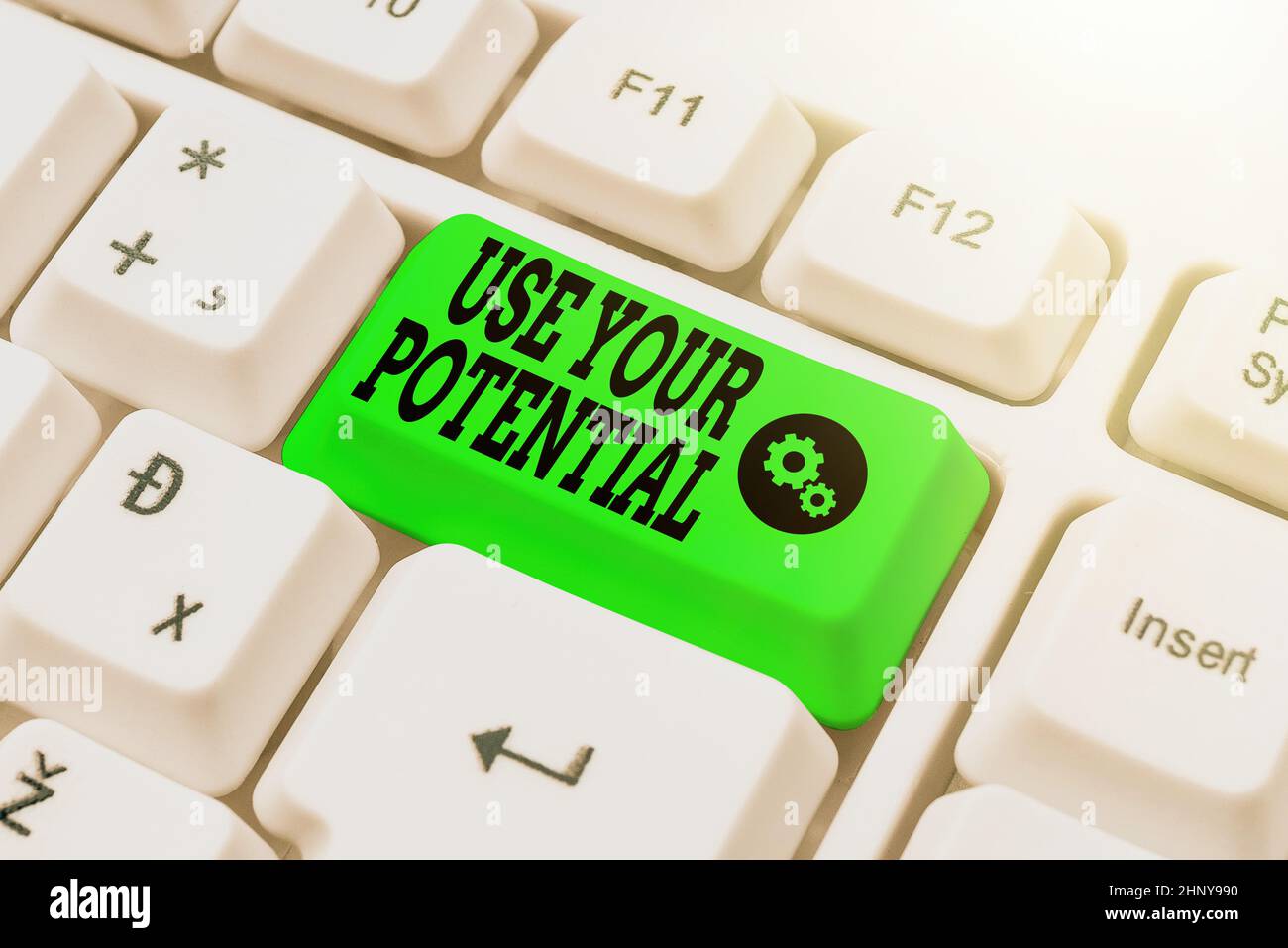 Text caption presenting Use Your Potential, Conceptual photo achieve as ...