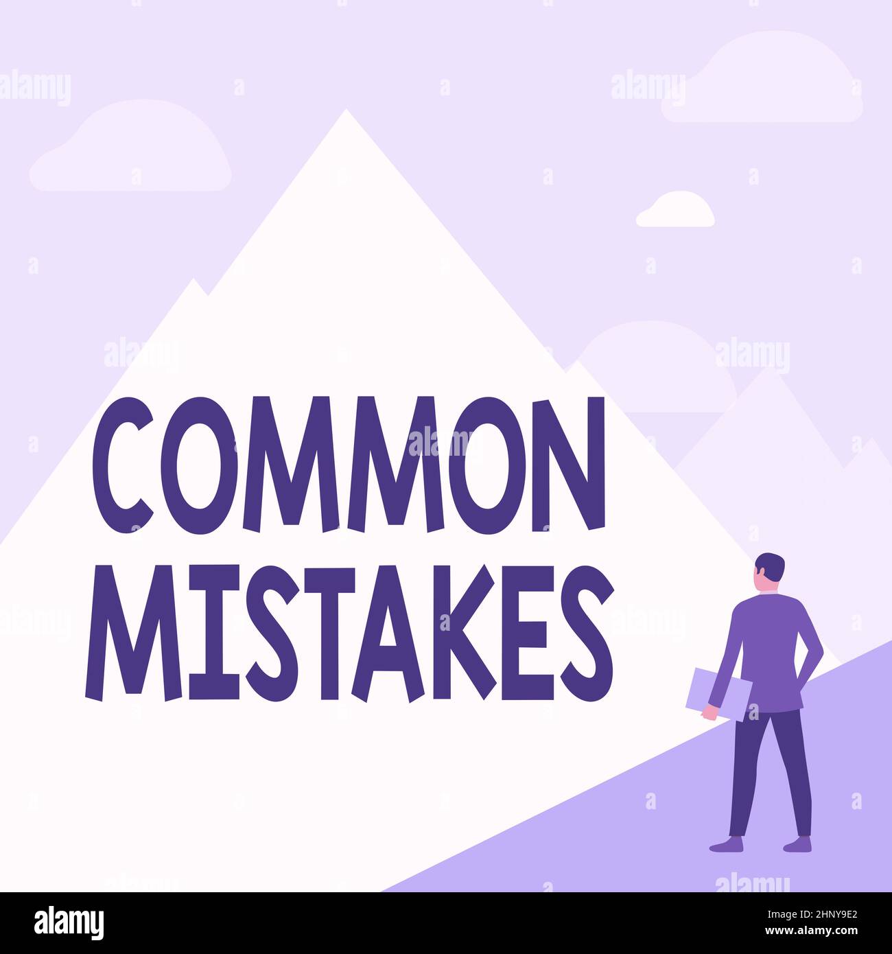 Sign displaying Common Mistakes, Word Written on actions that are often ...