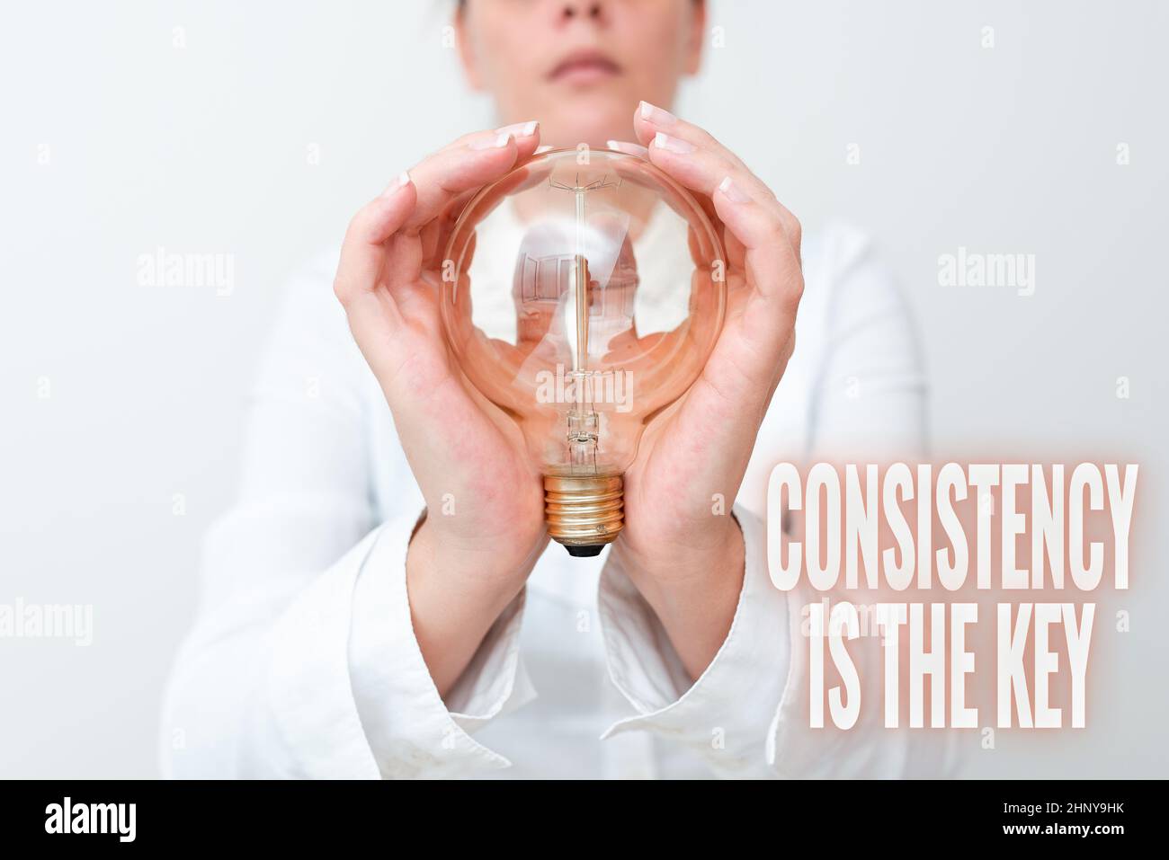 Text sign showing Consistency Is The Key, Business approach by Breaking ...