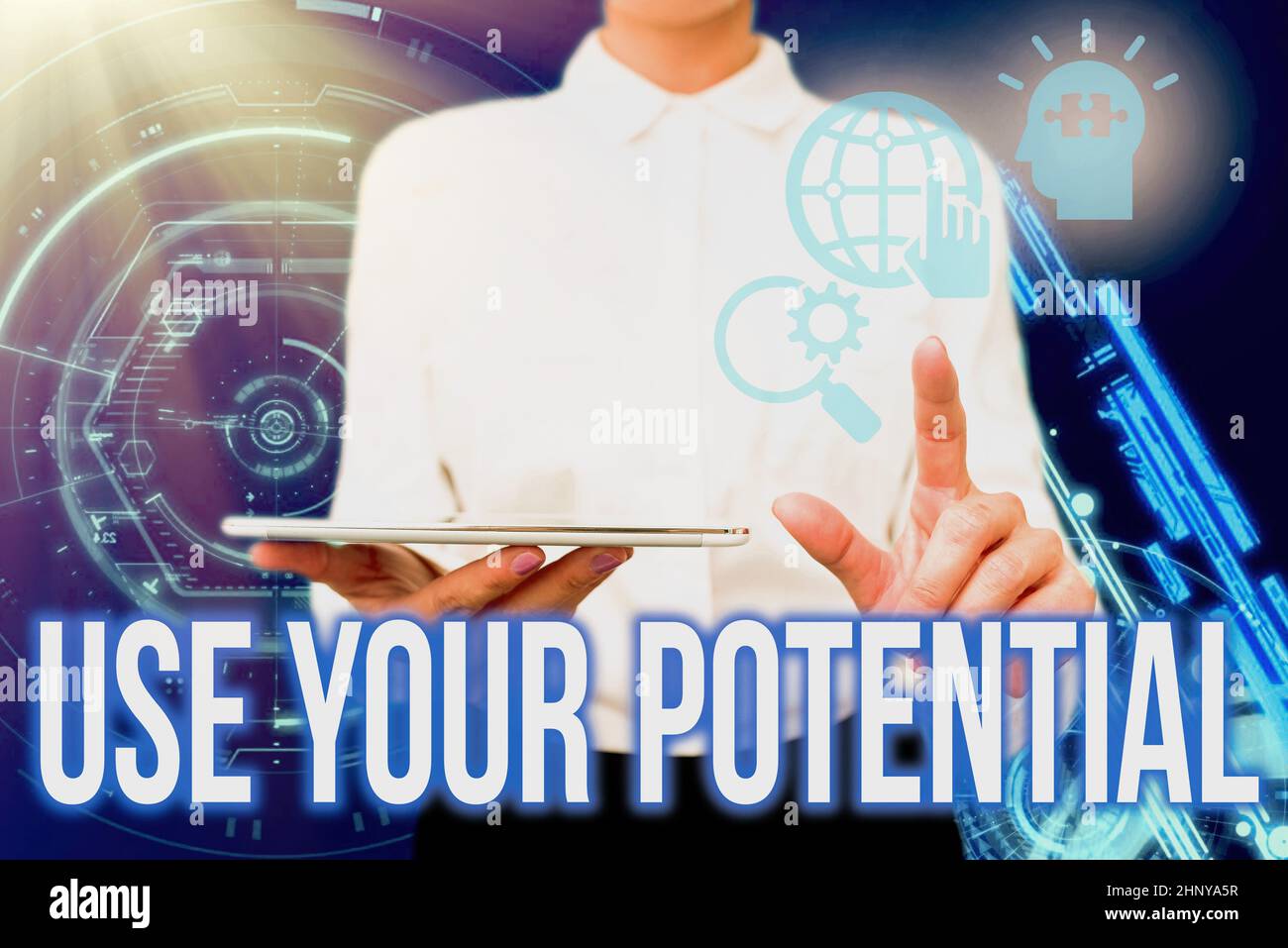 Text showing inspiration Use Your Potential, Business overview achieve ...