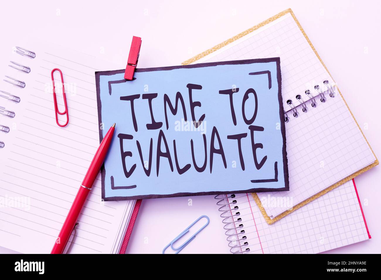 Conceptual display Time To Evaluate, Conceptual photo judge something ...