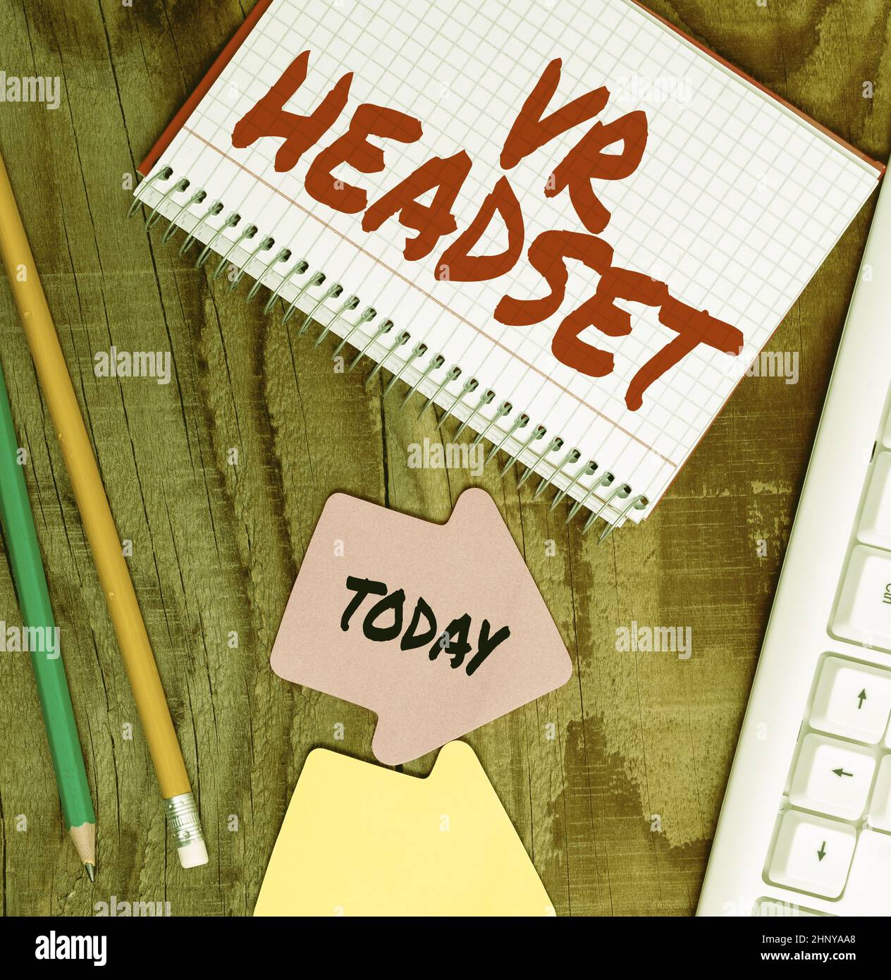 Handwriting text Vr Headset, Business concept headmounted device that ...