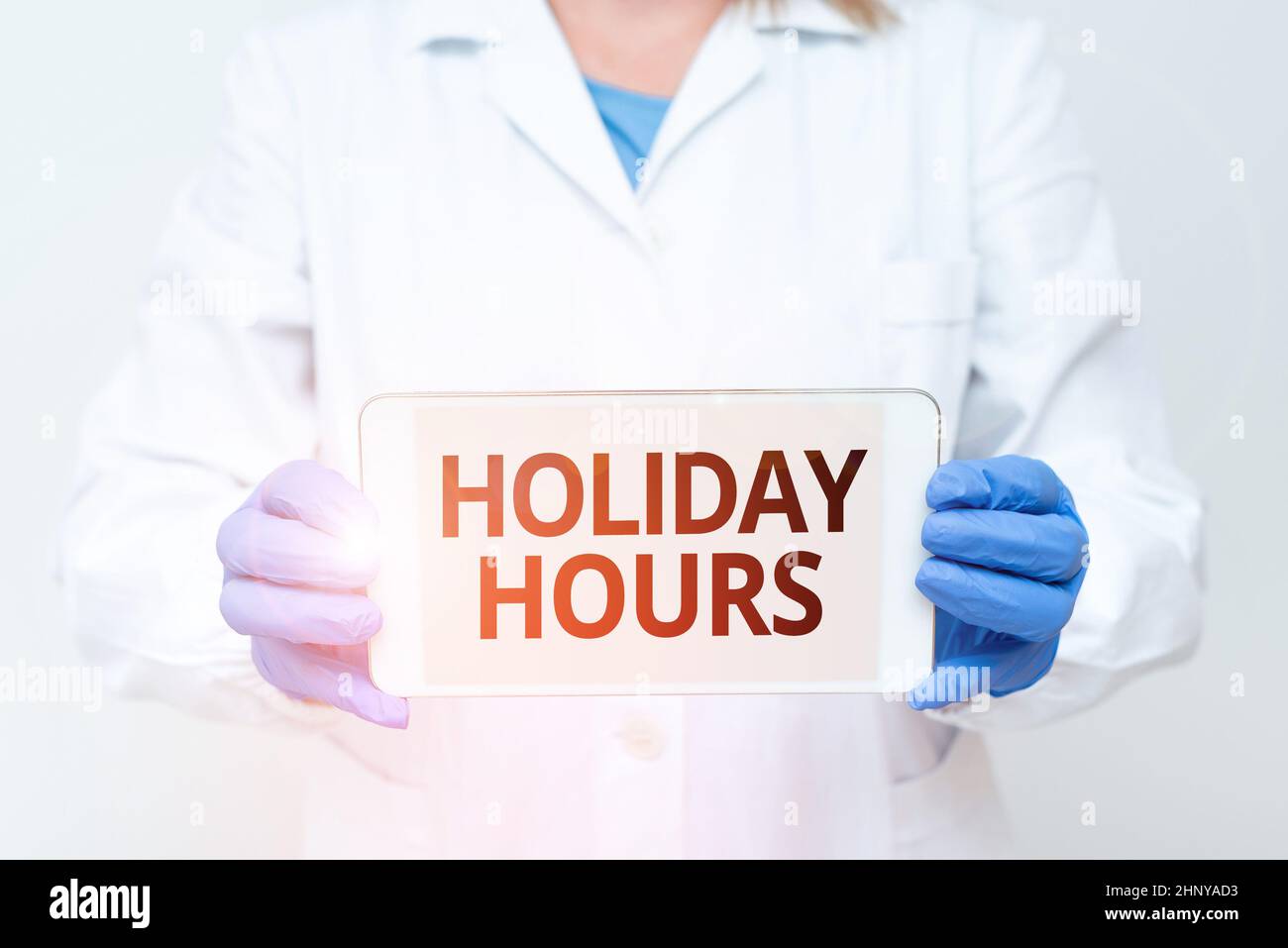 Conceptual display Holiday Hours, Internet Concept Overtime work on for ...