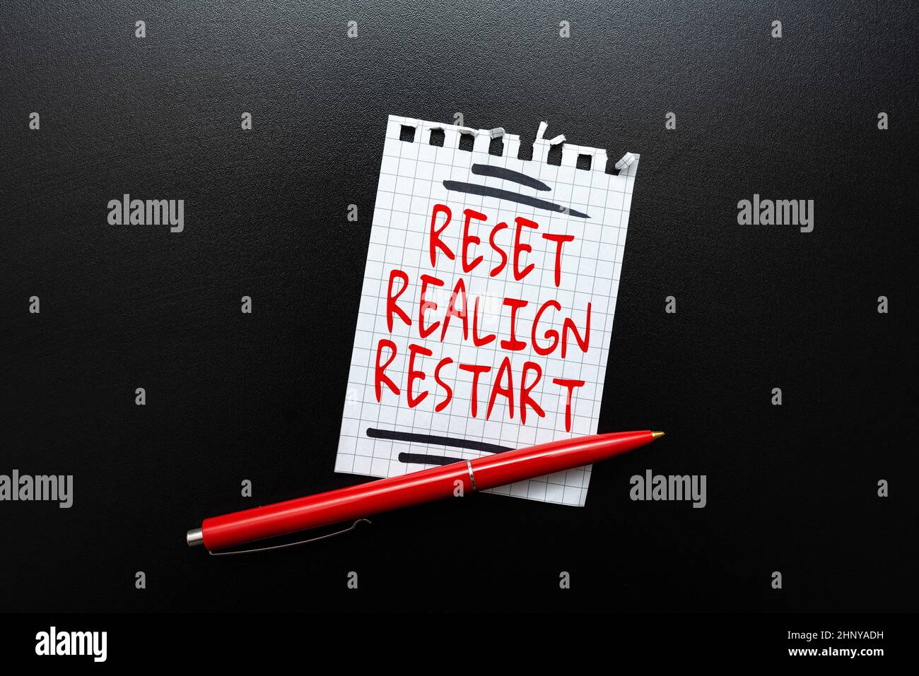Hand writing sign Reset Realign Restart, Conceptual photo Life audit ...