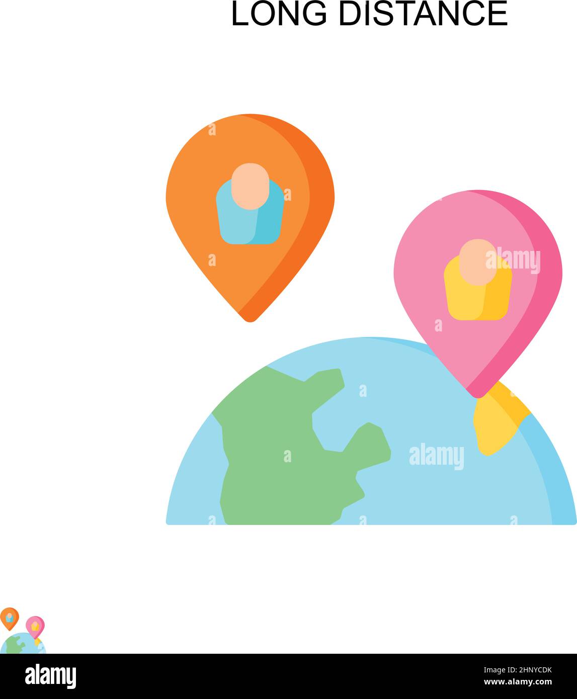 Long distance Simple vector icon. Illustration symbol design template ...