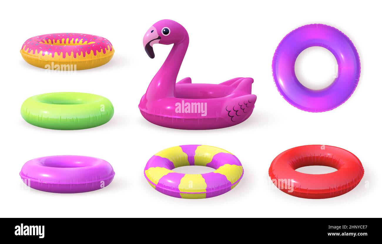 3d inflatable swimming rings designs, doughnut and pink flamingo ...