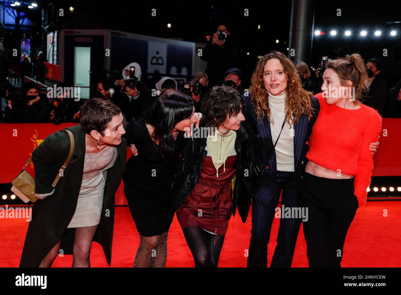 Berlin, Germany. 16th Feb, 2022. Aude Mathieu (l-r), Larissa Corriveau ...