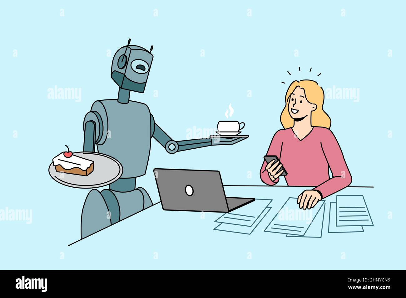 Hand robot taking coffee hi-res stock photography and images - Alamy