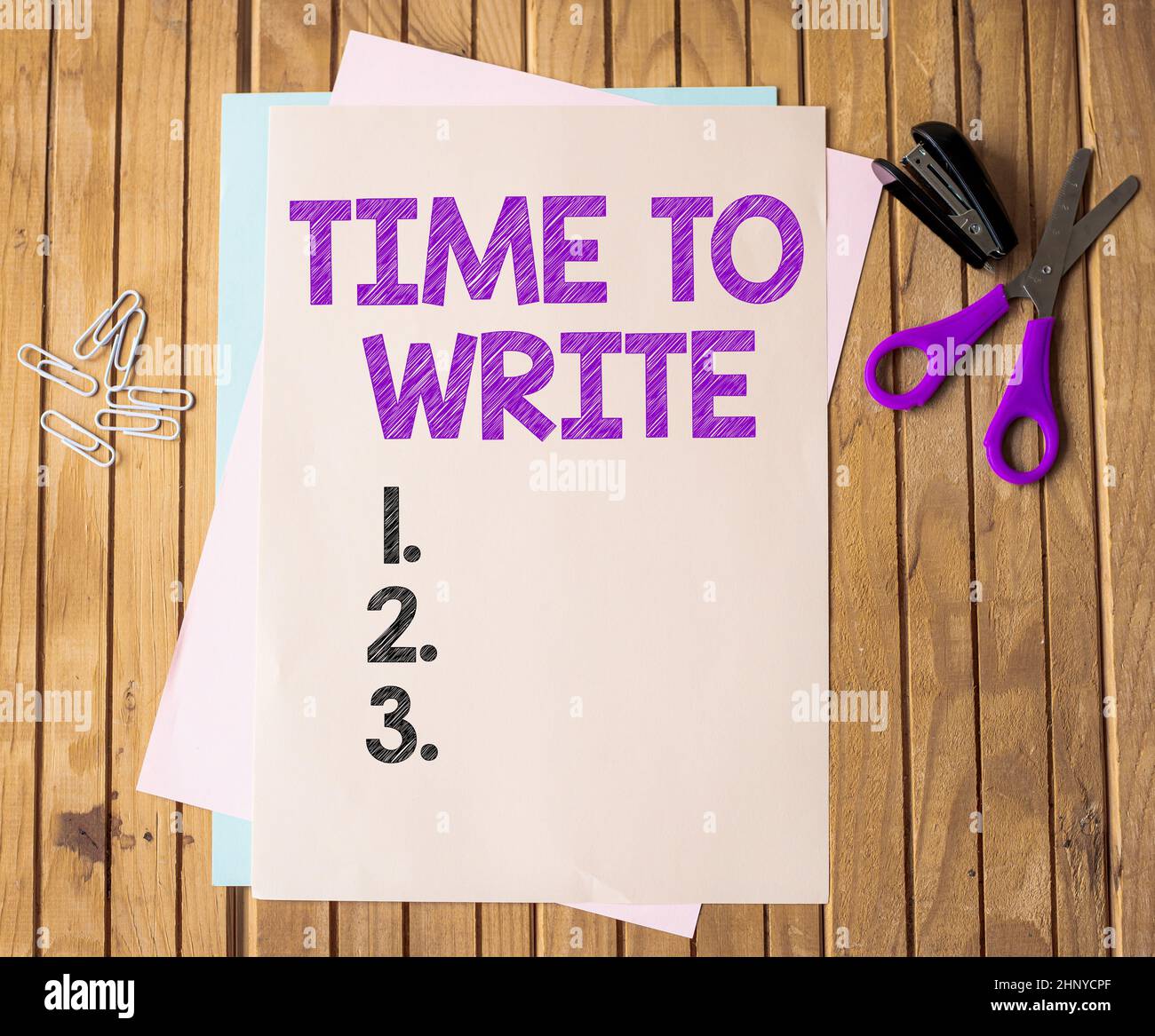 Text showing inspiration Time To Write, Business showcase to record ...